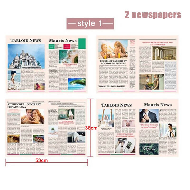 37*52 cm Vintage English Old Newspaper Photography... – Grandado