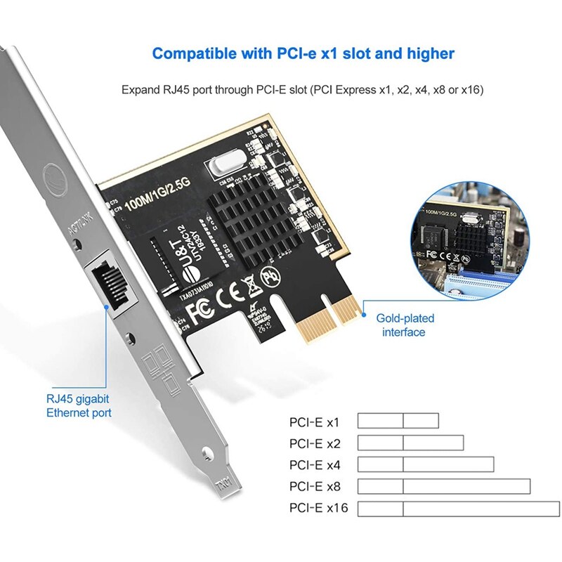 PCIe PCI Express Network Lan Card 2500M RJ45 Netwo... – Vicedeal