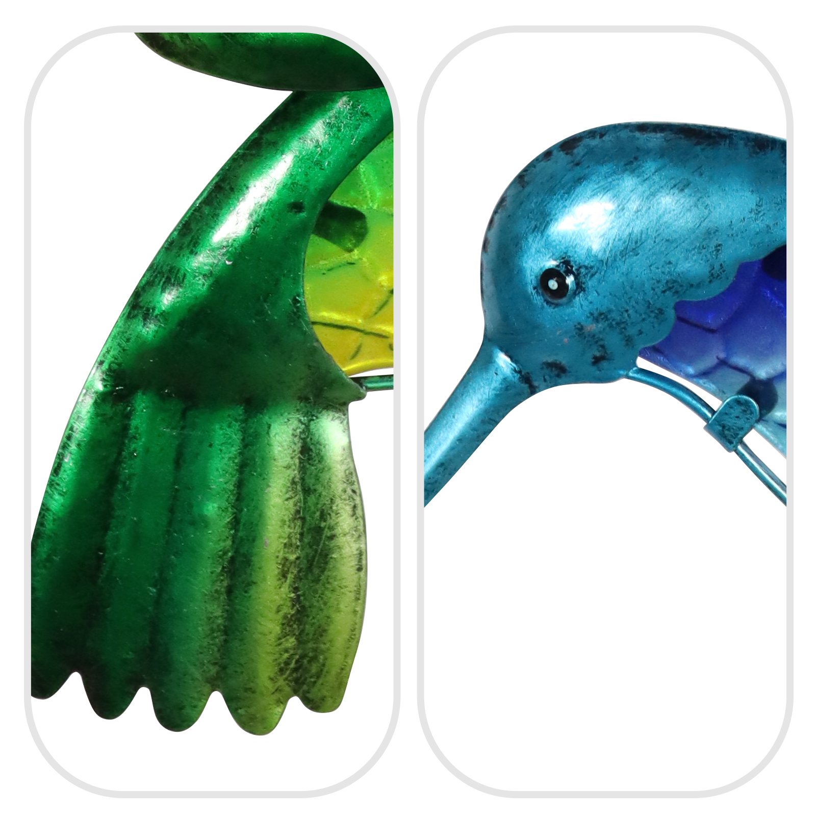 2pcs Metal Hummingbird Bird Wall Art of Garden Ext... – Grandado