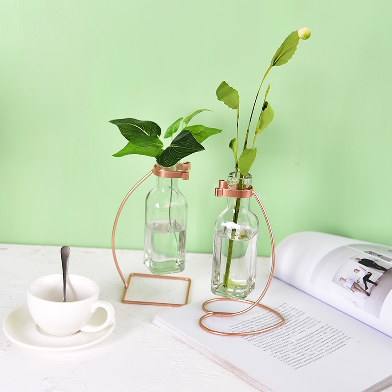 Metal Flower Vase Stand Test Tube Vases Transparen... – Grandado