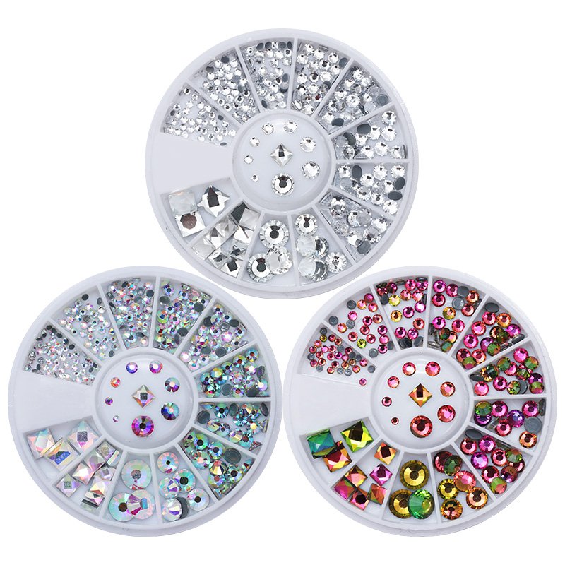 1 doos Shiny Acryl 3D Nail Strass AB Kleur Ronde N... – Vicedeal