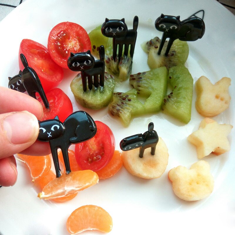 6 Pcs/Set Cat Fruit Forks Children Snack Dessert C... – Grandado