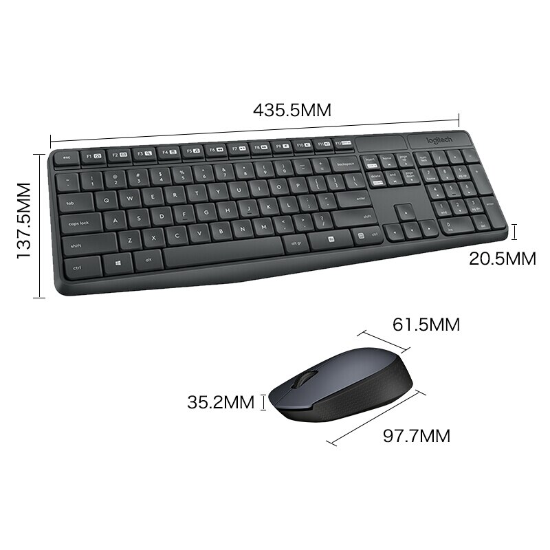 Logitech Mk235 Wireless Keyboard Mouse Multimedia Grandado