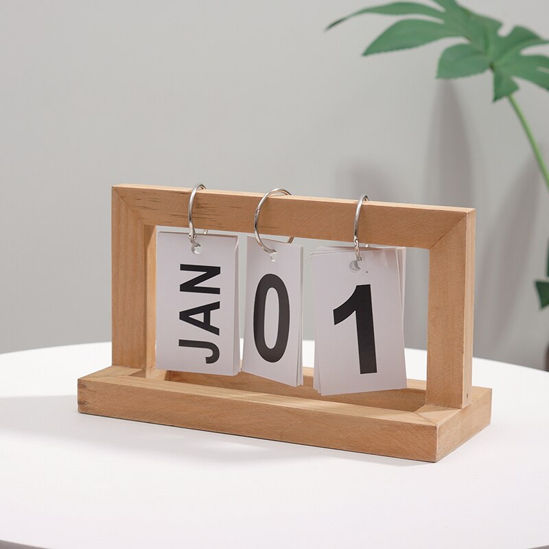 Wooden Flip Calendar Calendar Memo Daily Scheduler... – Vicedeal