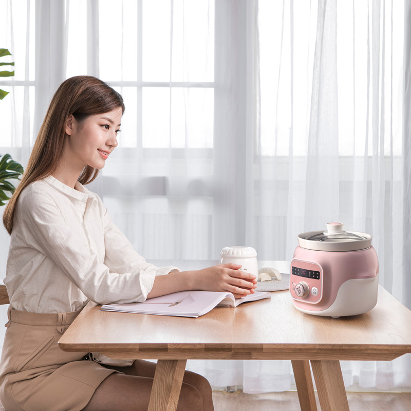 Pink Electric cooker soup stewing porridge Peach g... – Grandado