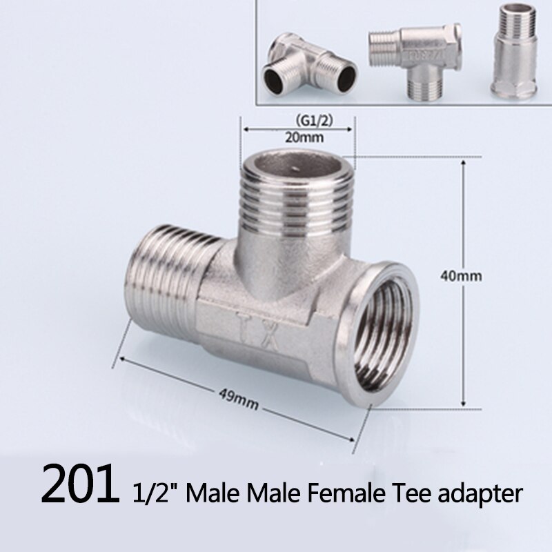 1/2" 3/4" BSP Female Male Thread Tee Type Reducing... – Vicedeal