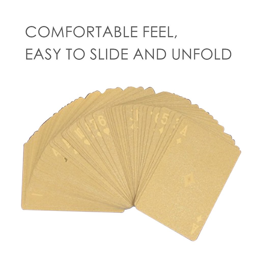 Waterproof Gold foil Poker Cards plastic Gold Coll... – Grandado