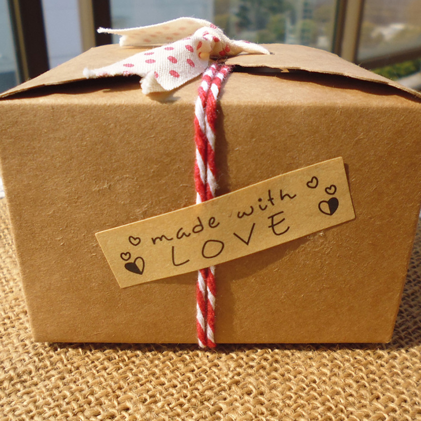 120 Pcs/lot Kraft paper stickers Handmade With Lov... – Vicedeal