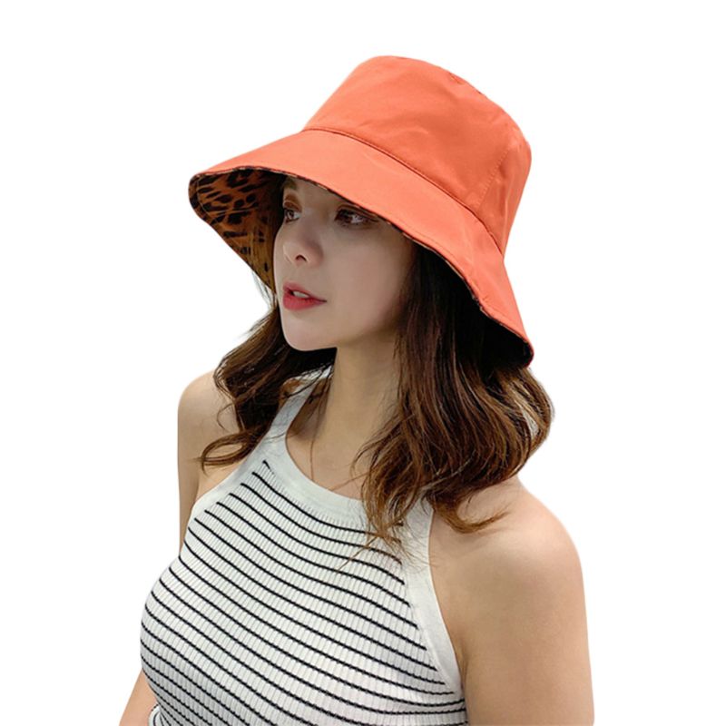 Women Summer Leopard Print Bucket Hat Reversible W... – Vicedeal