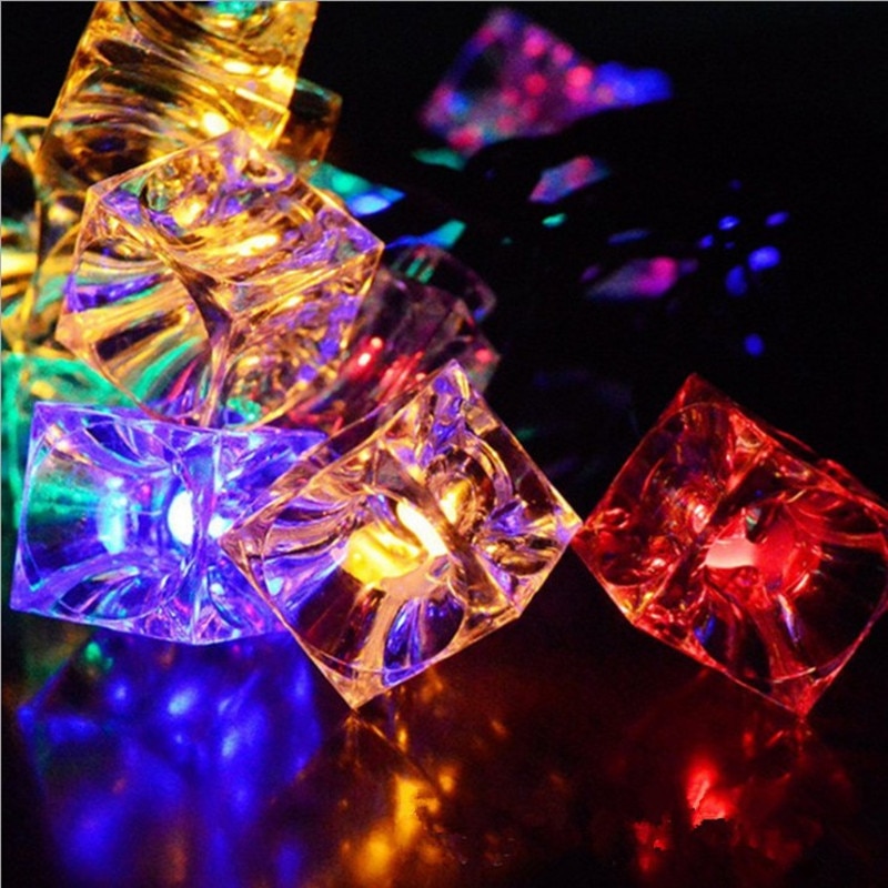 LED Garden Lamp Solar Power Ice Cube Light String ... – Vicedeal