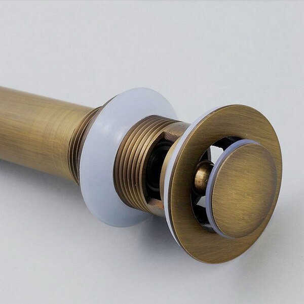 Antique Brass Bathroom Basin Vessel Sink Pop Up Dr... – Grandado