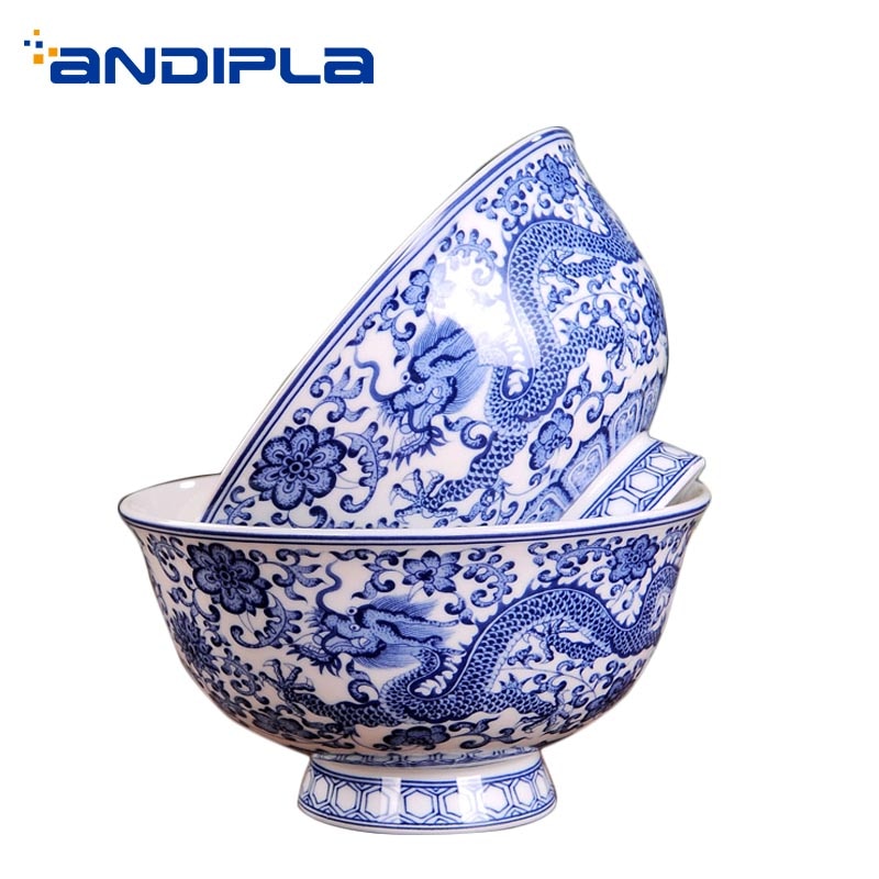 4.5/5/6 Inch Jingdezhen Dragon Pattern Rice Bowl B... – Grandado