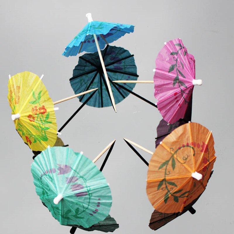 50/100Pcs 10cm Umbrella Fruit Stick Buffet Cupcake... – Grandado