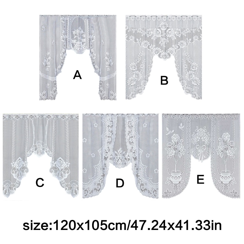 Cortina de café translúcida para cocina, tela Jacq... – Grandado