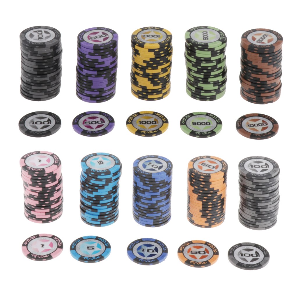 100PCS Poker Chips Set Game Tokens Gaming Chips Cl... – Grandado