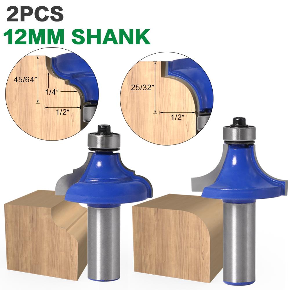 1pcs12mm shank 1/2 "schacht Hoek Ronde Over Router... – Grandado