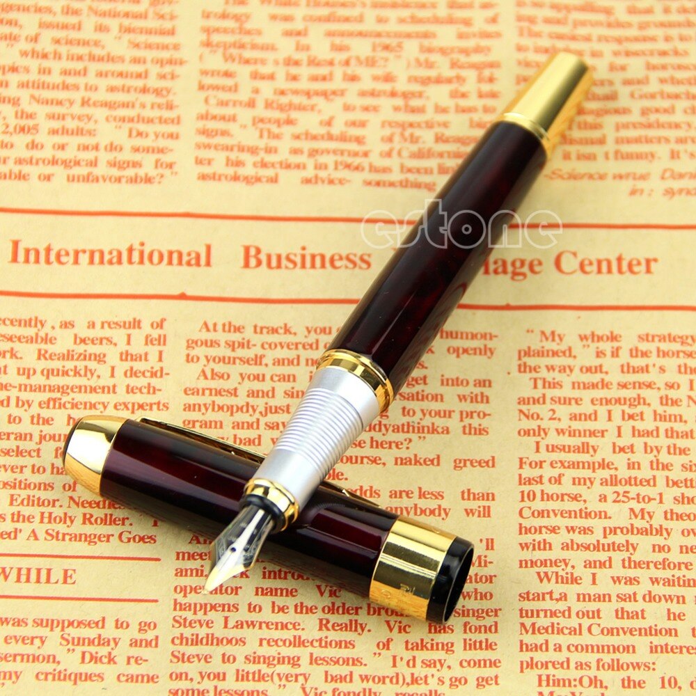 Jinhao X250 Fountain Pen Red Marble Medium Nib Gol... – Grandado