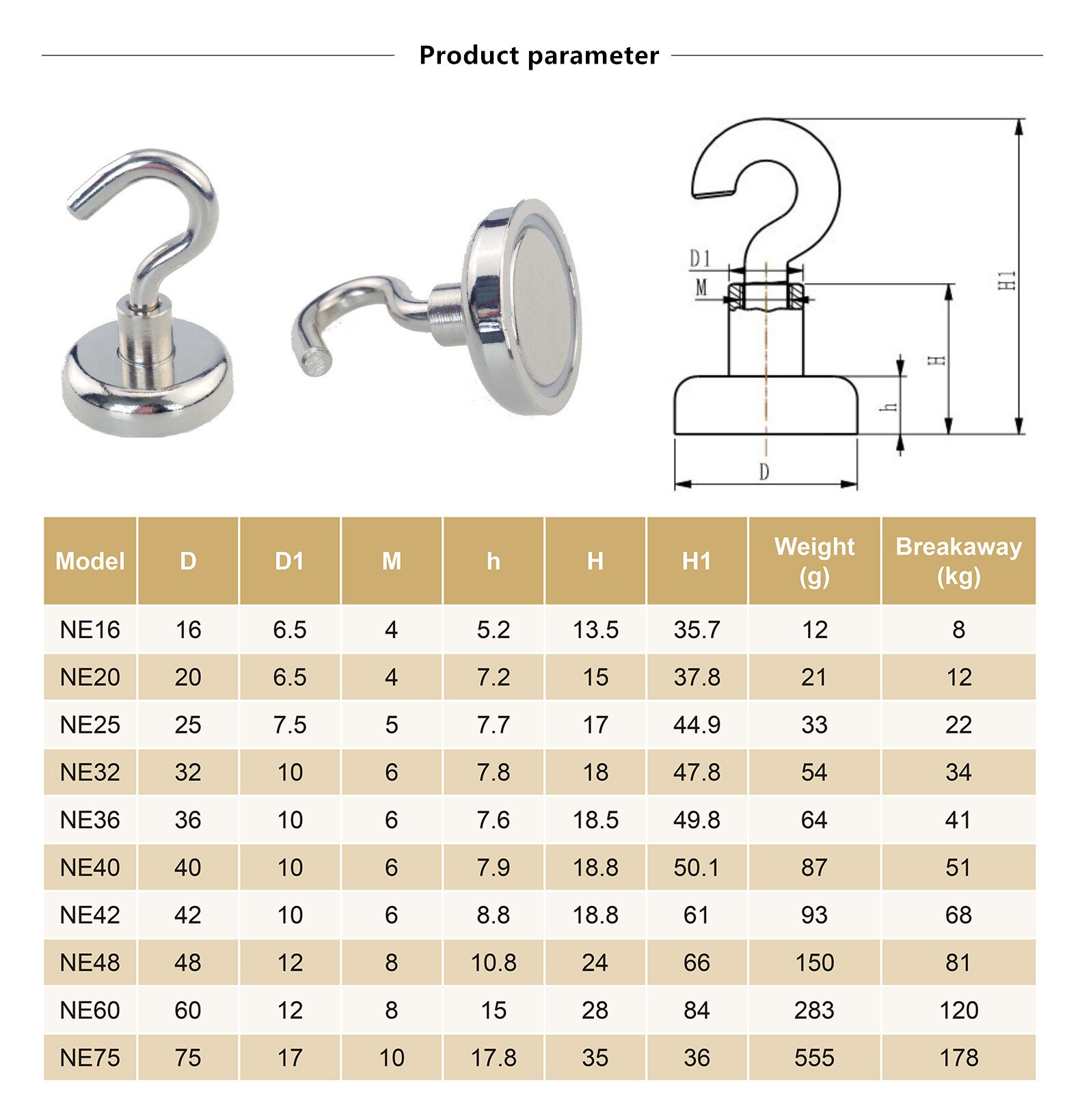 Magnetkroker sterk neodymmagnetkrok for hjemmekjøk... – Grandado