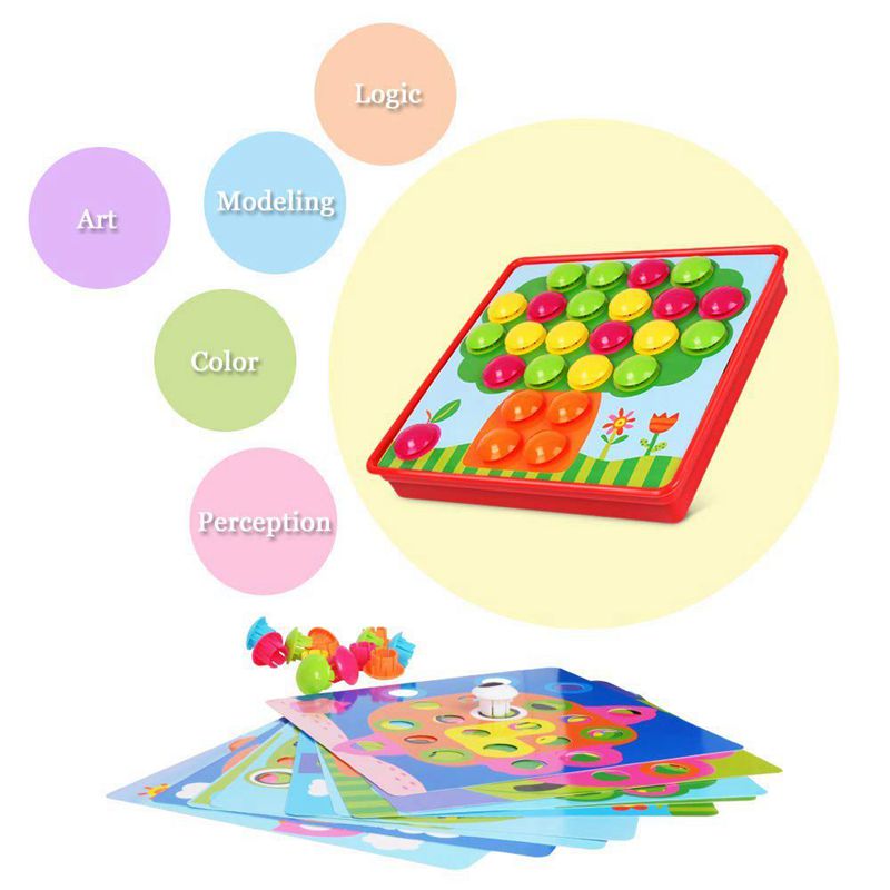 Button Art Color Matching Pegboard Puzzles Early L... – Vicedeal
