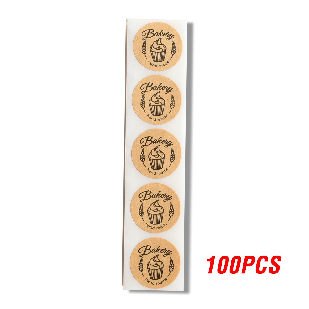 100-500pcs Kraft Paper "bakery"hand Made Stickers ... – Vicedeal