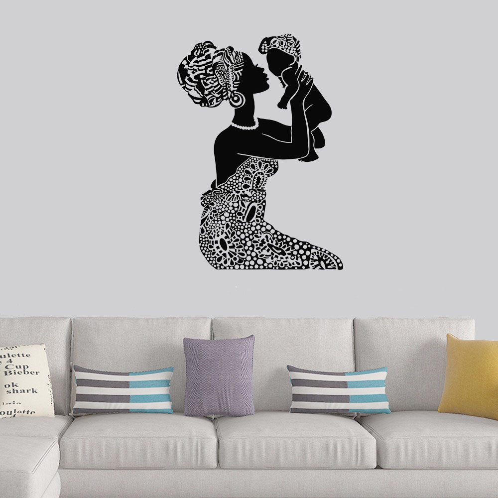 African Native Woman Mother With Baby Wall Sticker... – Vicedeal