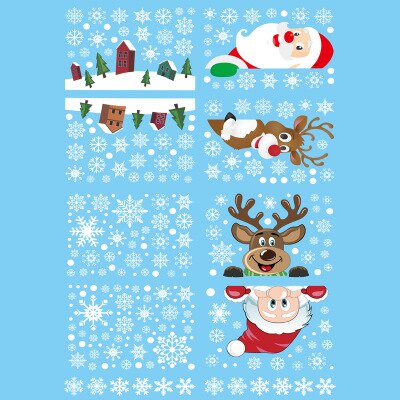 Cartoon Merry Christmas Window Wall Stickers Home ... – Vicedeal