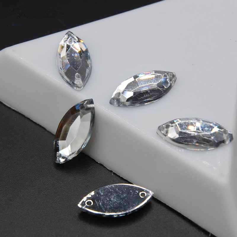 Crystal Clear Rhinestones Sew On Acrylic Flat Back... – Grandado