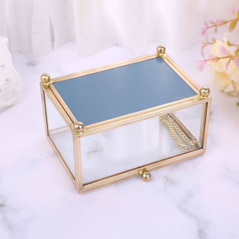 Rustic Wedding Ring Box Geometric Transparent Glas... – Vicedeal
