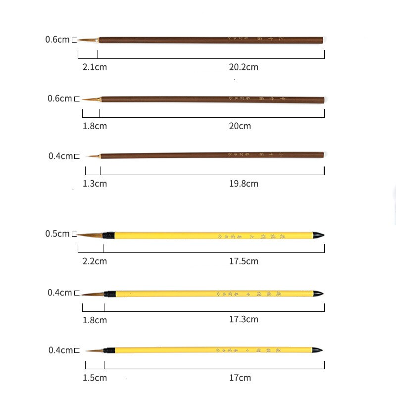 6 Stuks Chinese Kalligrafie Schrijven Borstel Pen ... – Vicedeal