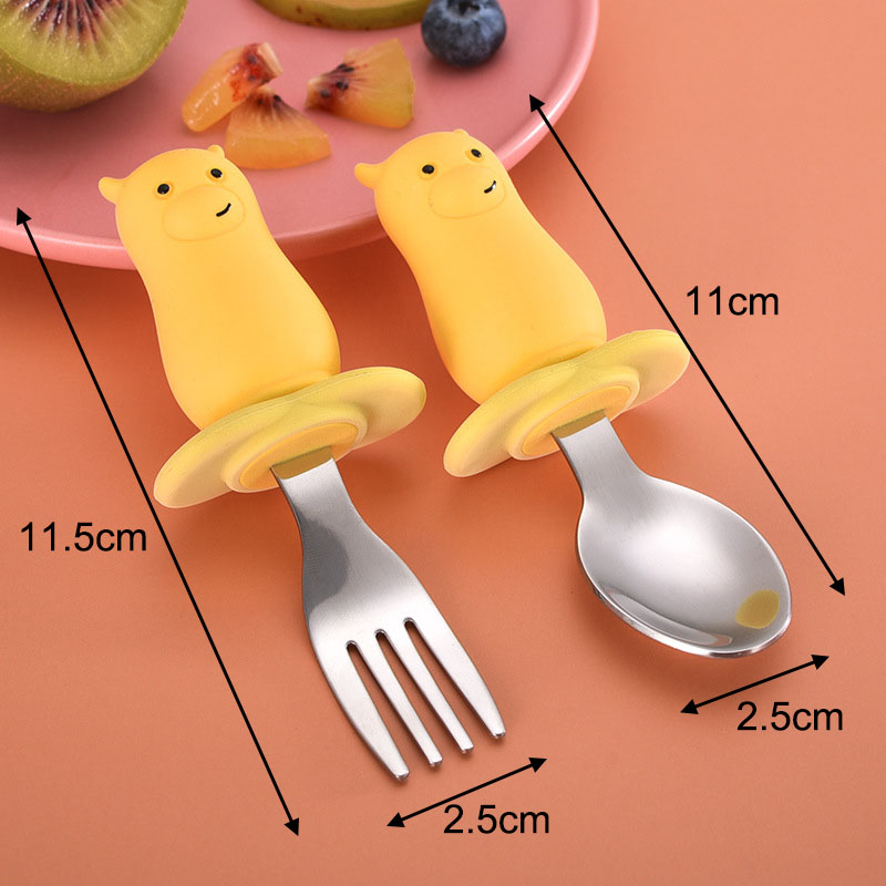 2Pcs Cartoon Pattern Easy Grasp Infant Feeding Spo... – Grandado