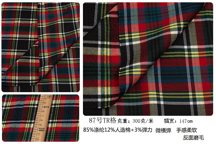 147cmx50cm polyester cotton twill check cloth yarn... – Grandado