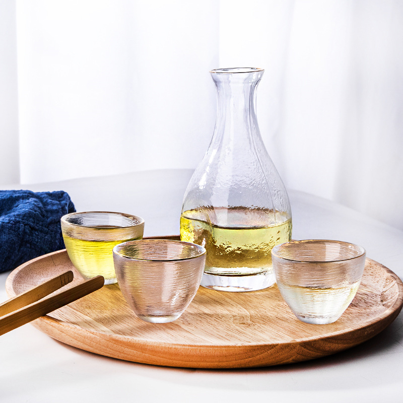 Japanese Glass Wine Set Sake Glass Pot Ice Jug Fla... – Grandado