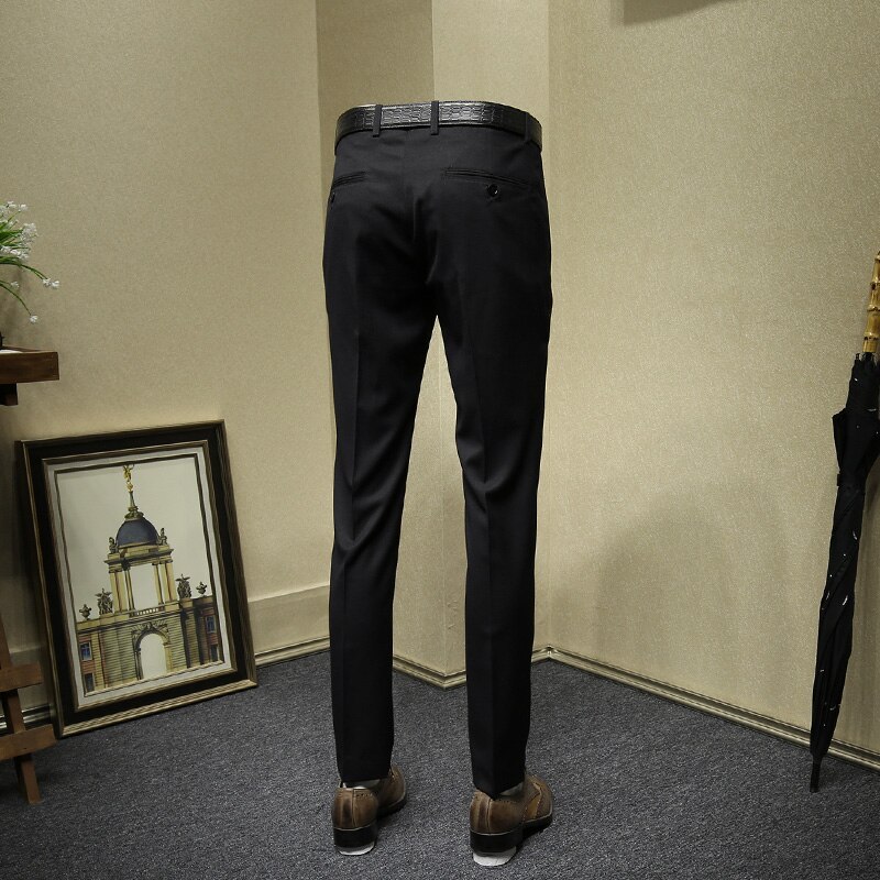 mens dress pants black formal business suit pant w... – Vicedeal