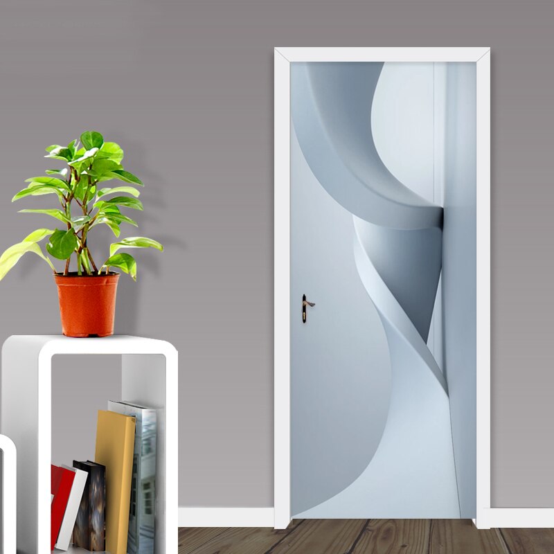 PVC Self-Adhesive Door Sticker 3D Stereo Abstract ... – Grandado