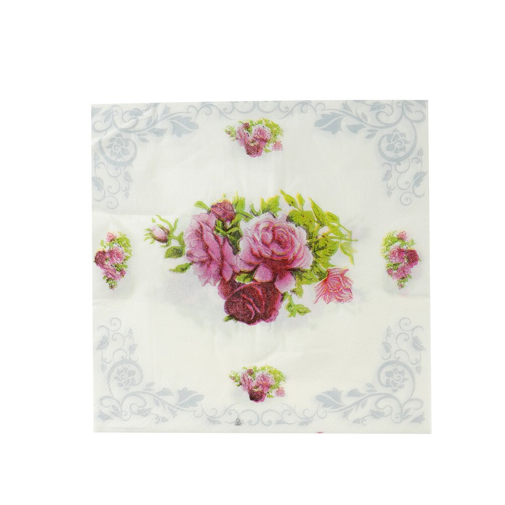 30x30cm 20Pcs Rose Flower Paper Napkin Tissue Napk... – Grandado