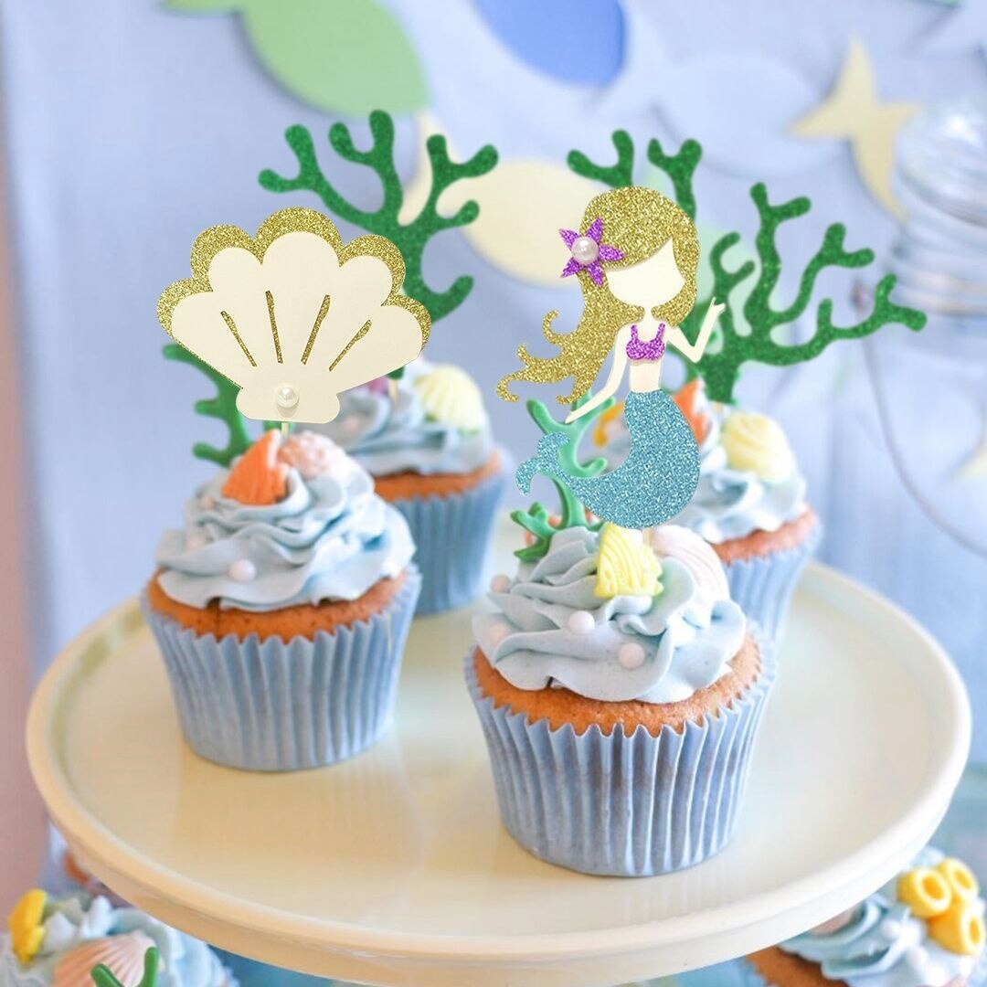 1Pack Mermaid Tail Zeester Shell Cake Toppers Cake... – Vicedeal