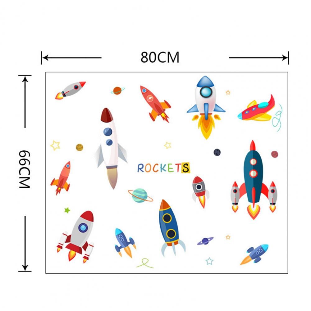 Rocket Ship Astronaut Vinyl Wall Sticker For Boy R... – Grandado