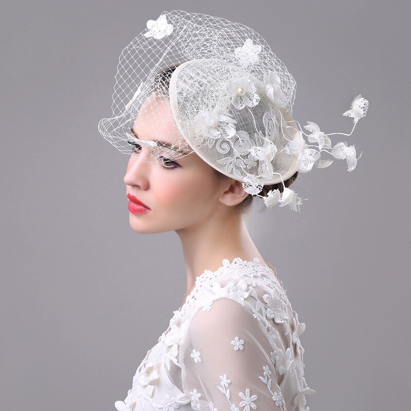 Handmade Lace Mesh Yarn Fedoras Hat Women Royal As... – Grandado