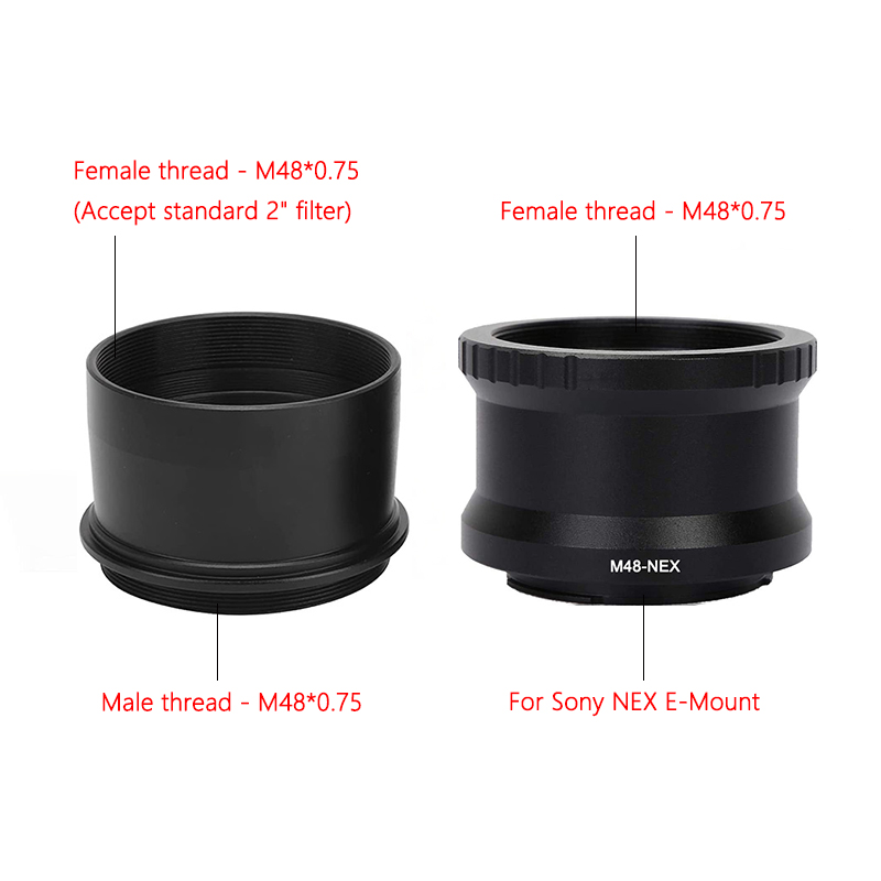 Stardikor 2 Inch T2(M48) telescoop Adapter Ring Mo... – Grandado