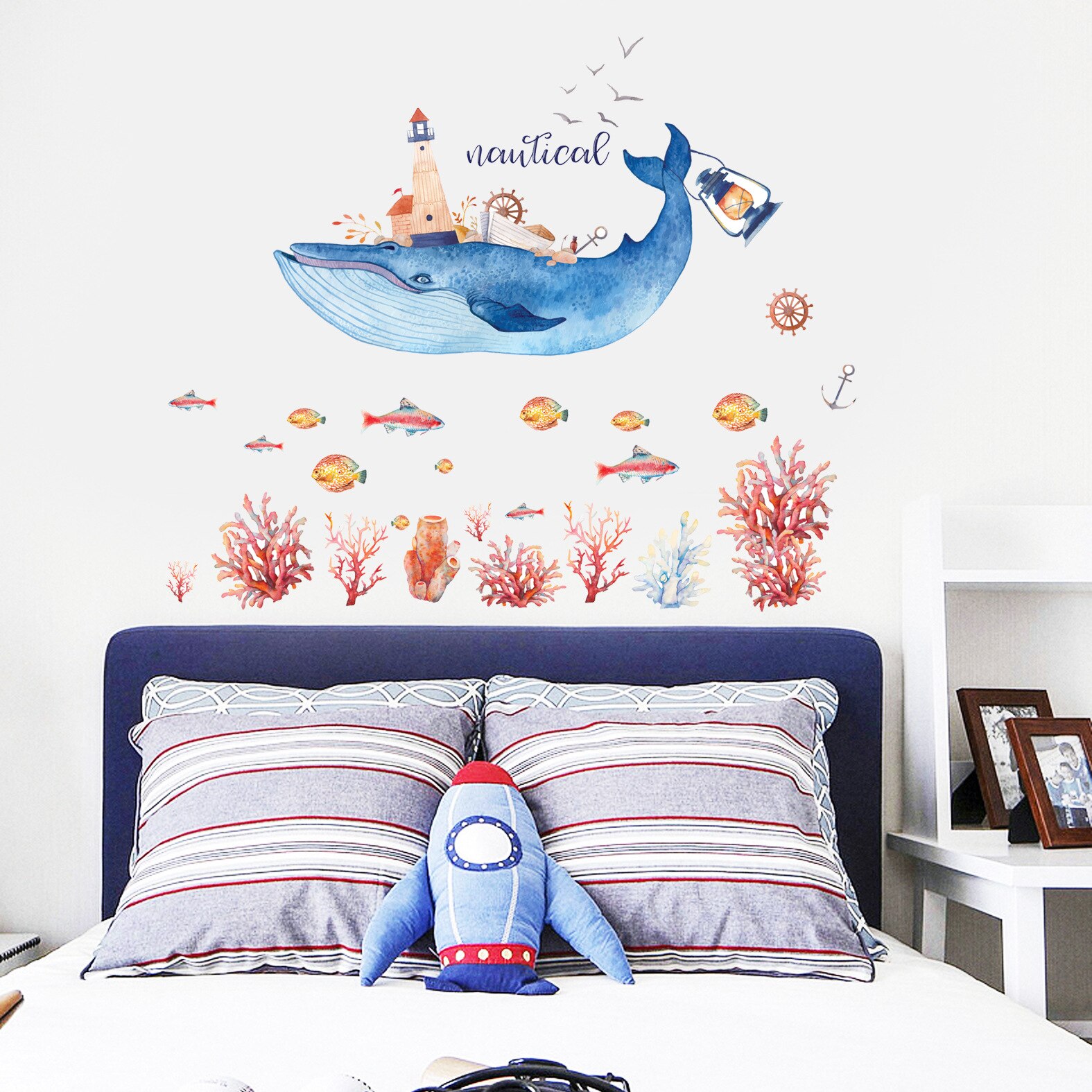 Tofok Undersea Whale Coral Reef PVC Wall Sticker L... – Grandado
