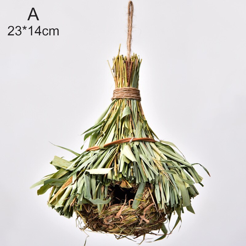 Birds Nest Hand-knitted Gourd Bird House Natural G... – Grandado