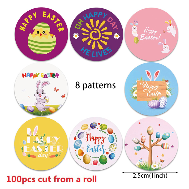 100-500 Pcs 2.5cm Easter Sticker Kids Happy Easter... – Grandado