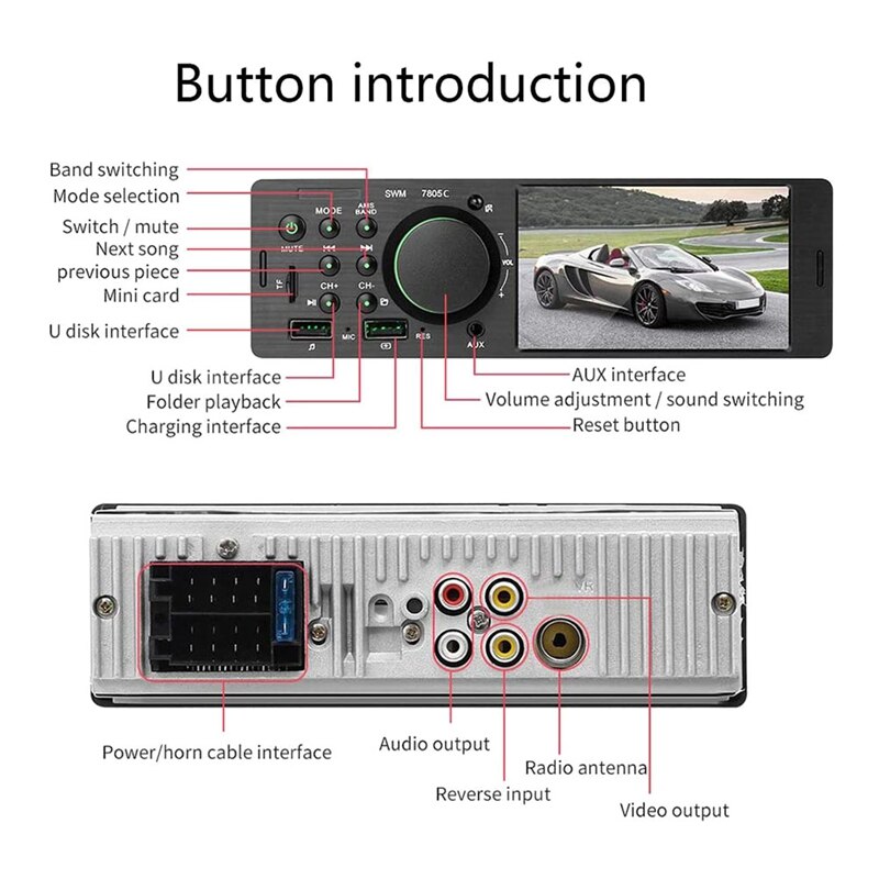 Reproductor de música MP5 para coche, Radio de coc... – Grandado