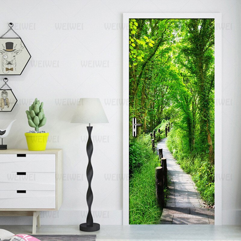 3D Green Forest Path Mural Art Wall Painting Livin... – Vicedeal