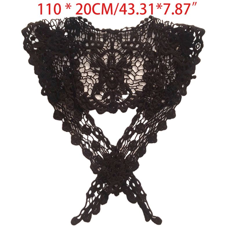 Women Embroidery Floral Lace Triangle Neck Scarf S... – Grandado