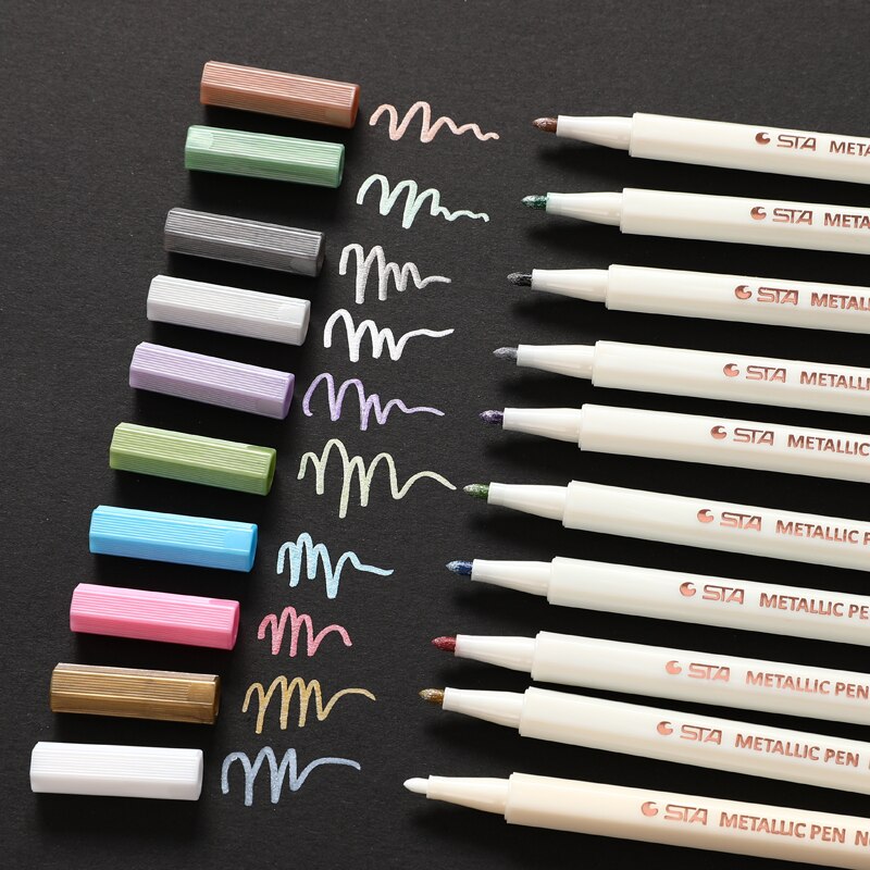 STA 10 Kleuren Metallic Marker Pen Set Scrapbookin... – Grandado