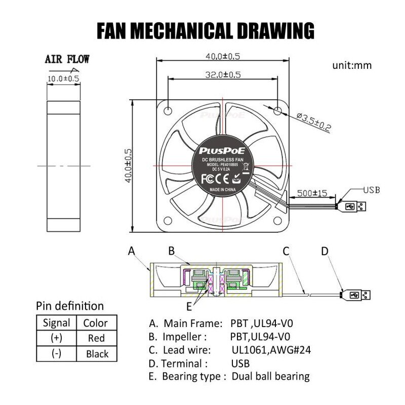 5V 12V 24V DC Dual ball bearing Fan computadora CP... – Grandado