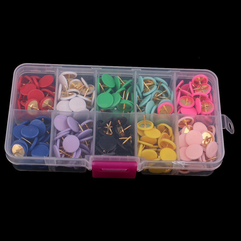 A Box of 300pcs Assorted Color Round Drawing Pins ... – Grandado