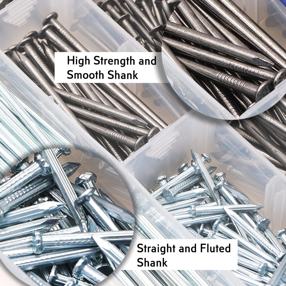 AKORD 420PCS Flat Nails Concrete Nails for Furnitu... – Grandado