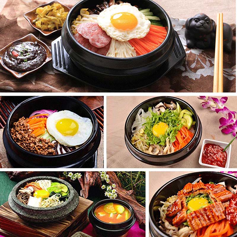 16cm Black Korean Stone Pot Cuisine Sets Ceramic S... – Grandado